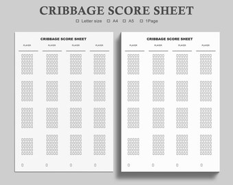 Cribbage Score Sheet - Etsy Australia