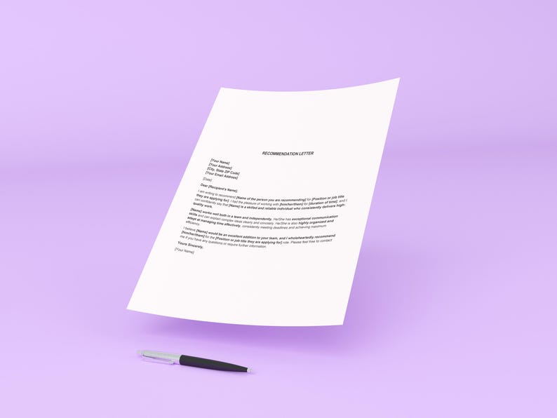 Letter of Recommendation,recommendation Letter Template,recommendation ...