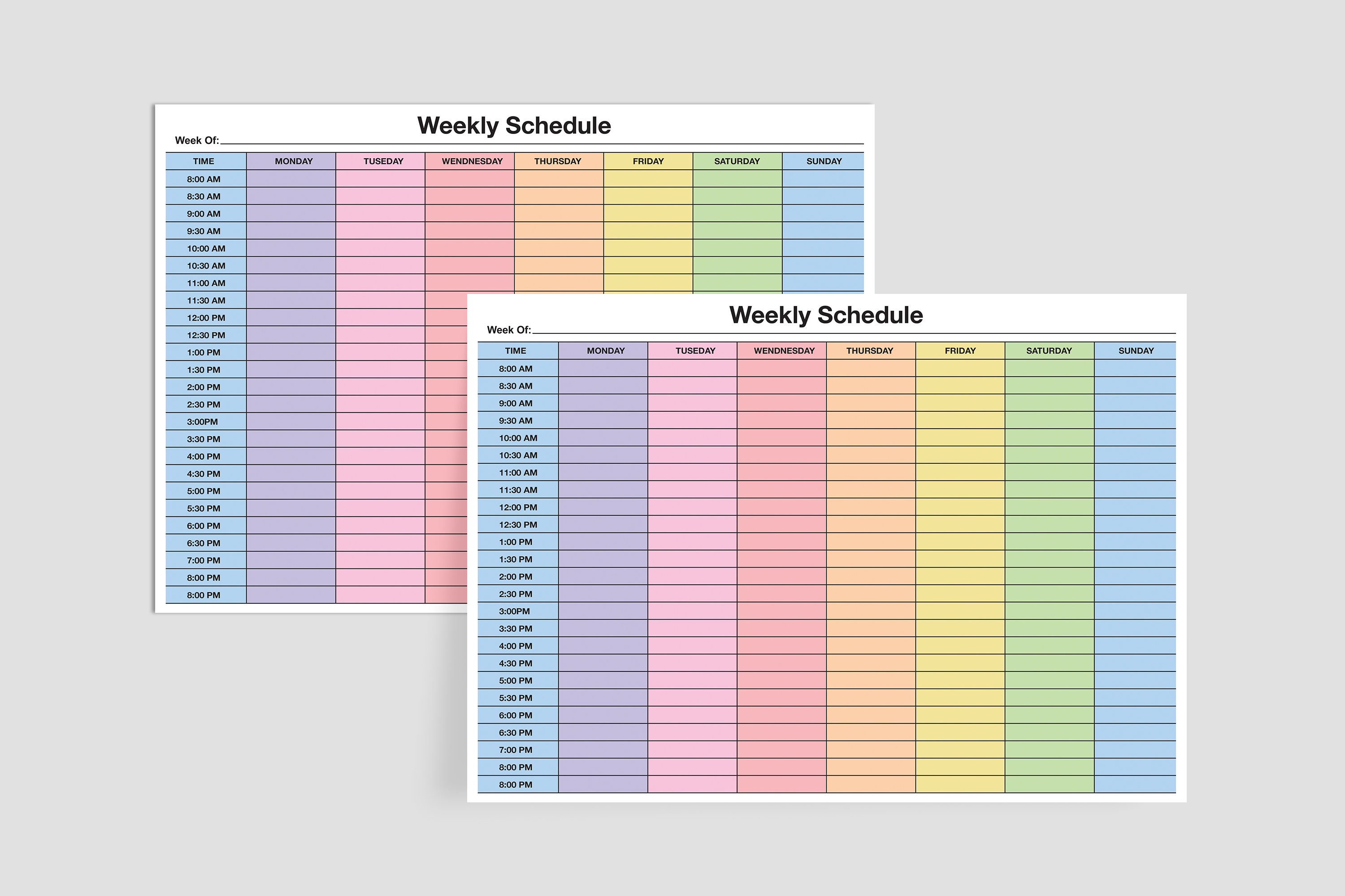 Weekly Timetable Planner,hourly Weekly Schedule Template,weekly Hourly ...