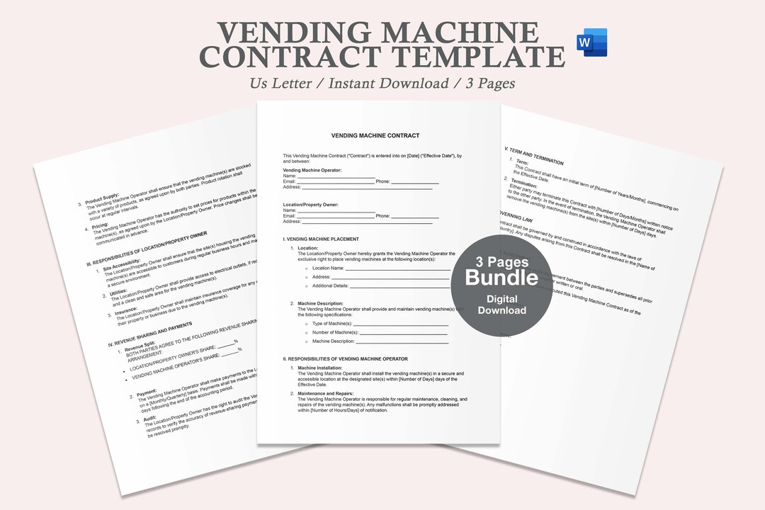 Vending Machine Contract Template,vending Machine Contract Example ...