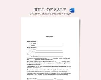 Bill of Sale - Etsy