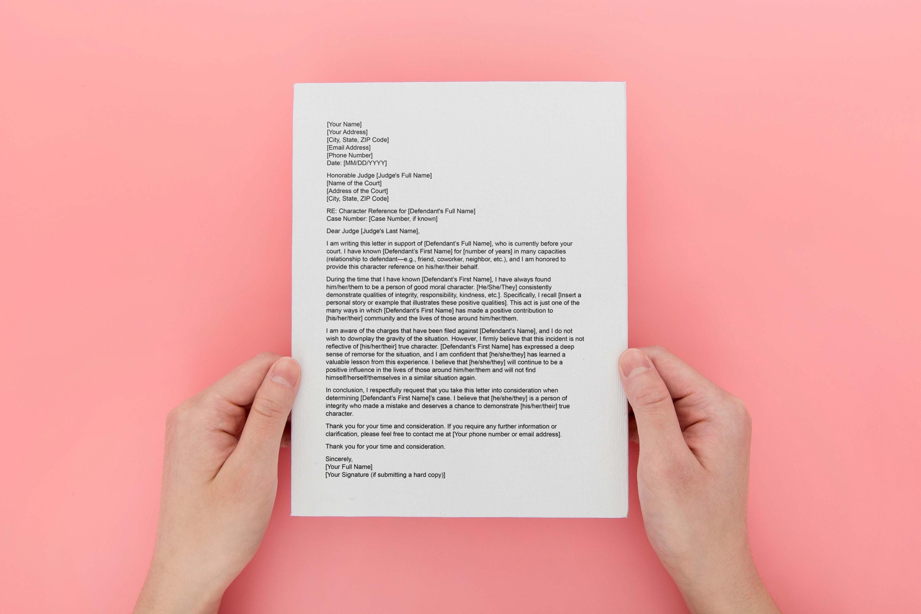 Court Character Reference Letter,character Statement for Court,court ...
