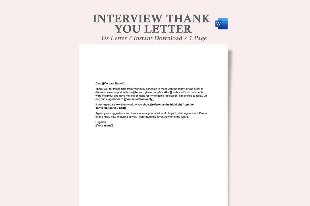 Interview Thank You Letter,interview Thank You Letter Template ...