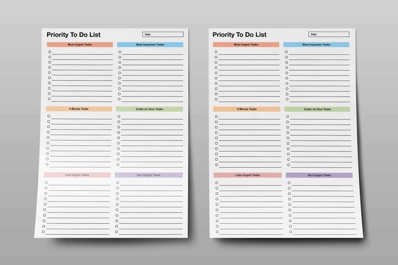 Priority List Template,priority to Do List,priority Task List,work ...