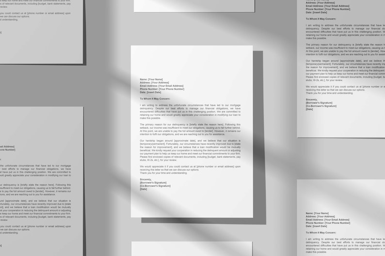 Mortgage Hardship Letter Template,hardship Letter for Loan Modification ...