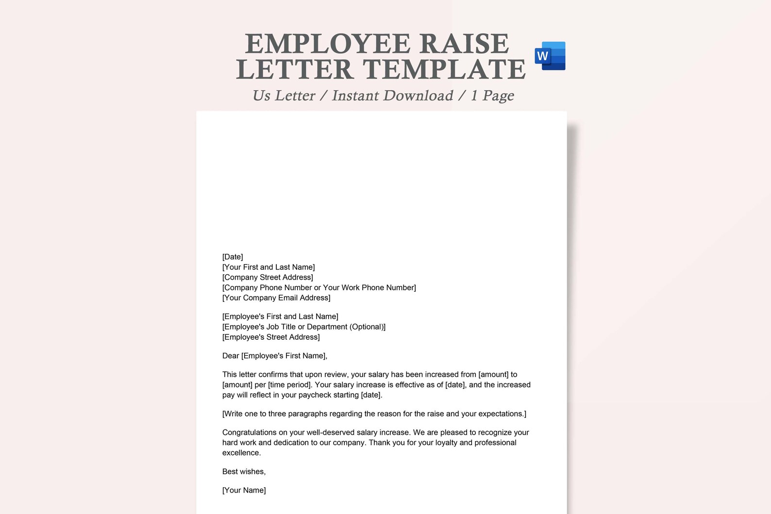 Salary Increase Letter,ask for a Raise Template,letter Asking for a ...