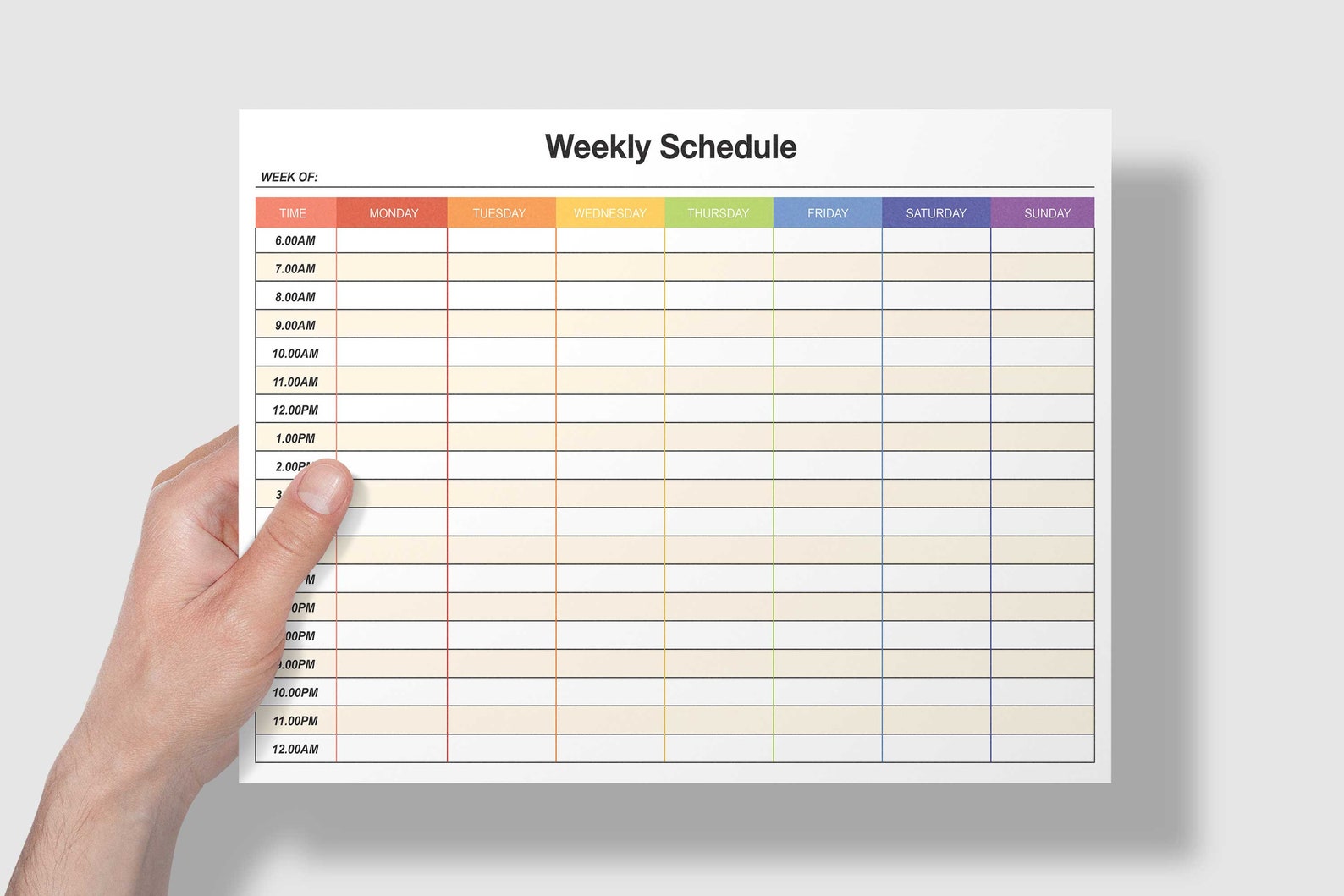 Weekly Timetable Planner,hourly Weekly Schedule Template,weekly Hourly ...