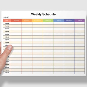 Weekly Timetable Planner,hourly Weekly Schedule Template,weekly Hourly ...