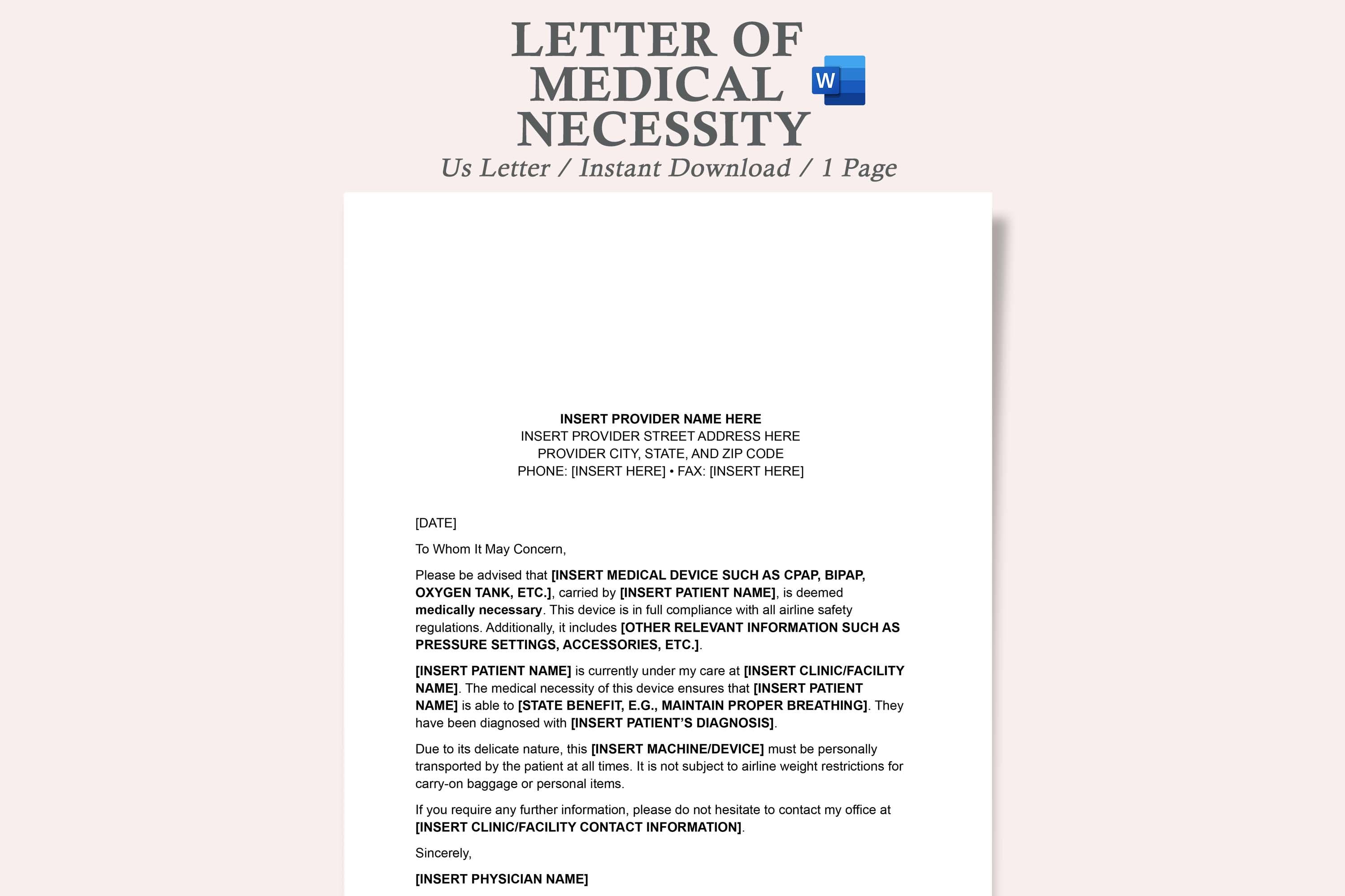 Letter of Medical Necessity,letter of Medical Necessity Template,letter ...