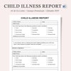 Child Illness Report: Daycare/preschool Symptom Form (printable PDF) - Etsy