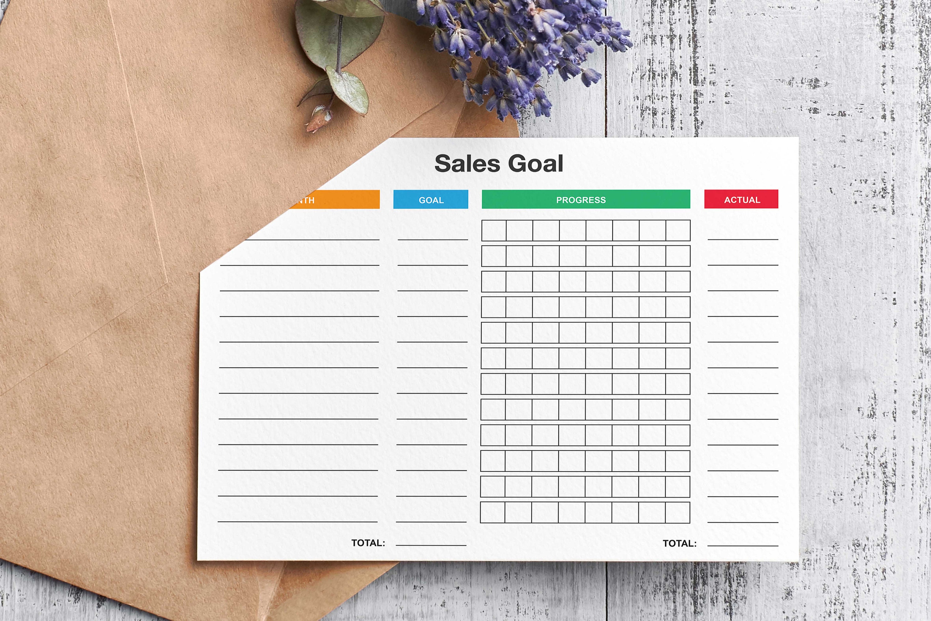 Sales Goal Template,sales Goal Planner,sales Goal Tracker Template ...