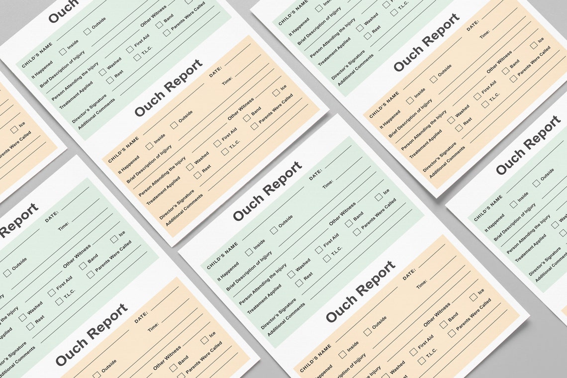 Ouch Reportdaycare Providerstarting a Daycareprintable - Etsy