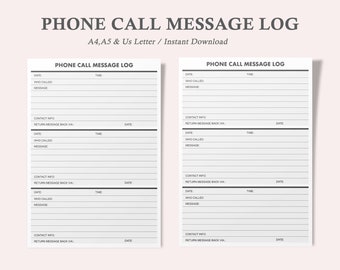 Voicemail Log Printable - Etsy