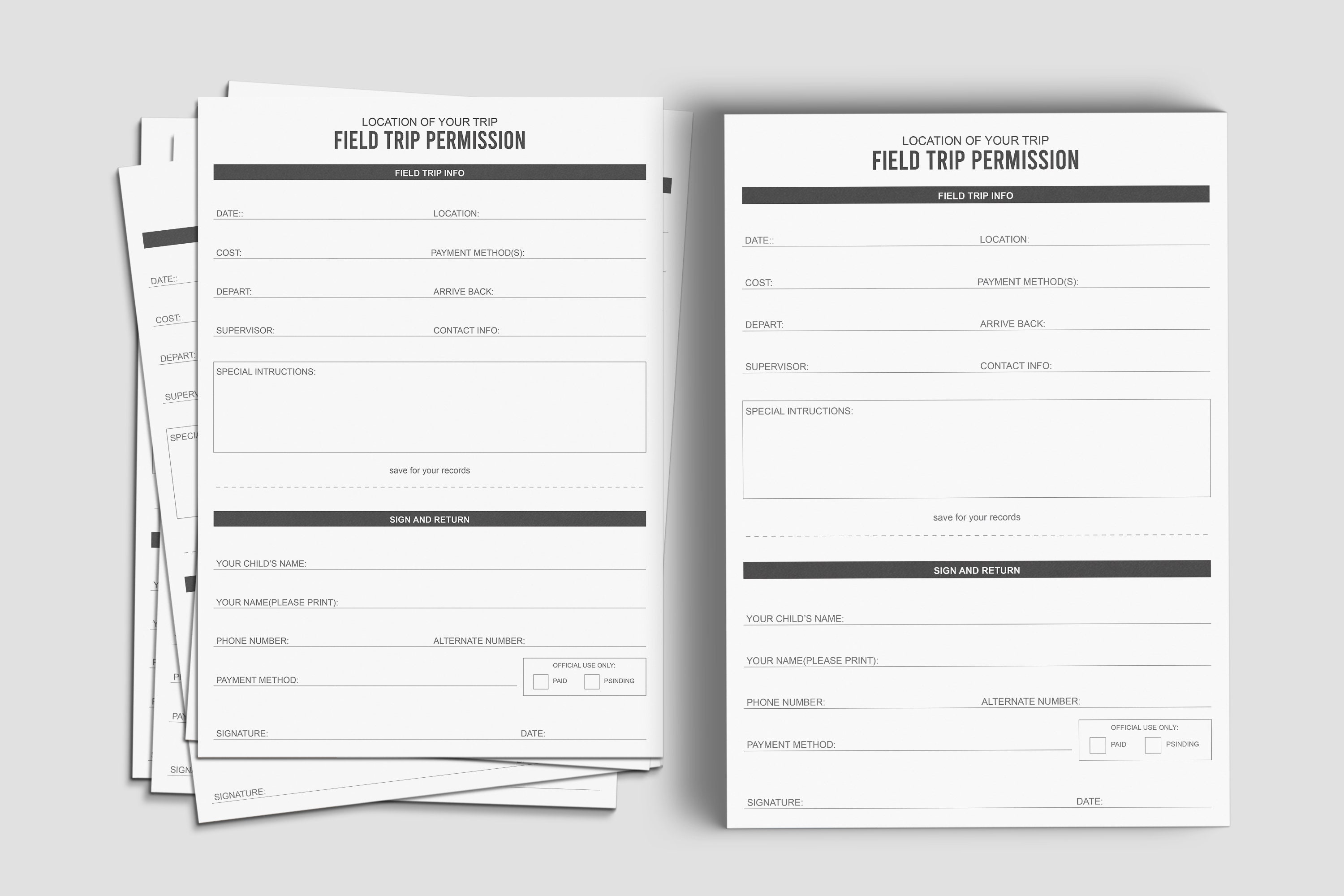 Field Trip Form,field Trip Template,field Trip Permission Slip Template ...