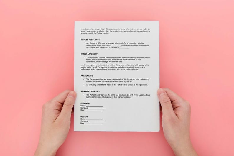 Payment Agreement Template,payment Agreement,simple Payment Agreement ...