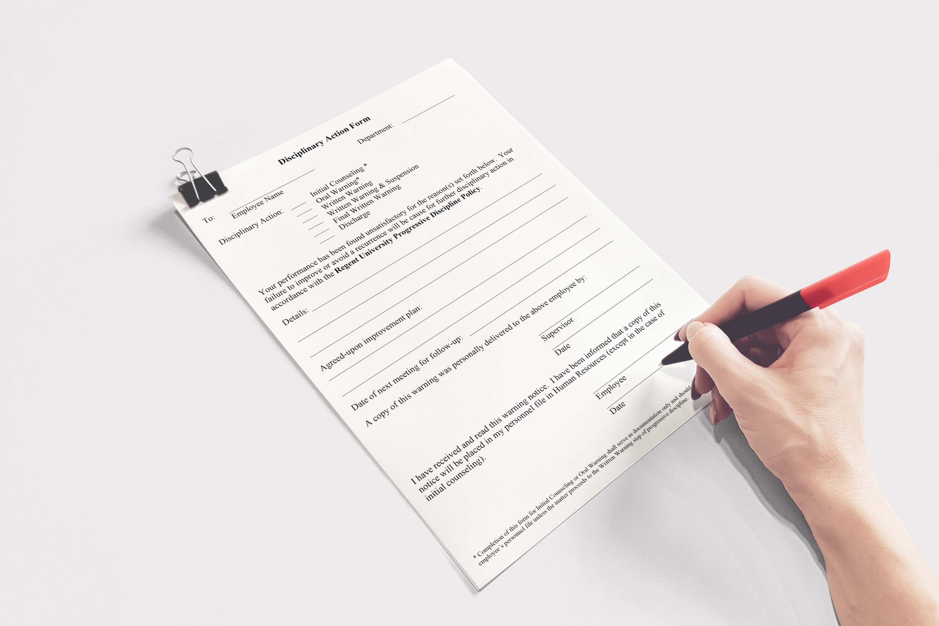 Disciplinary Action Forms,employee Discipline Form,employee Warning ...