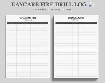 Fire Drill Log | Etsy