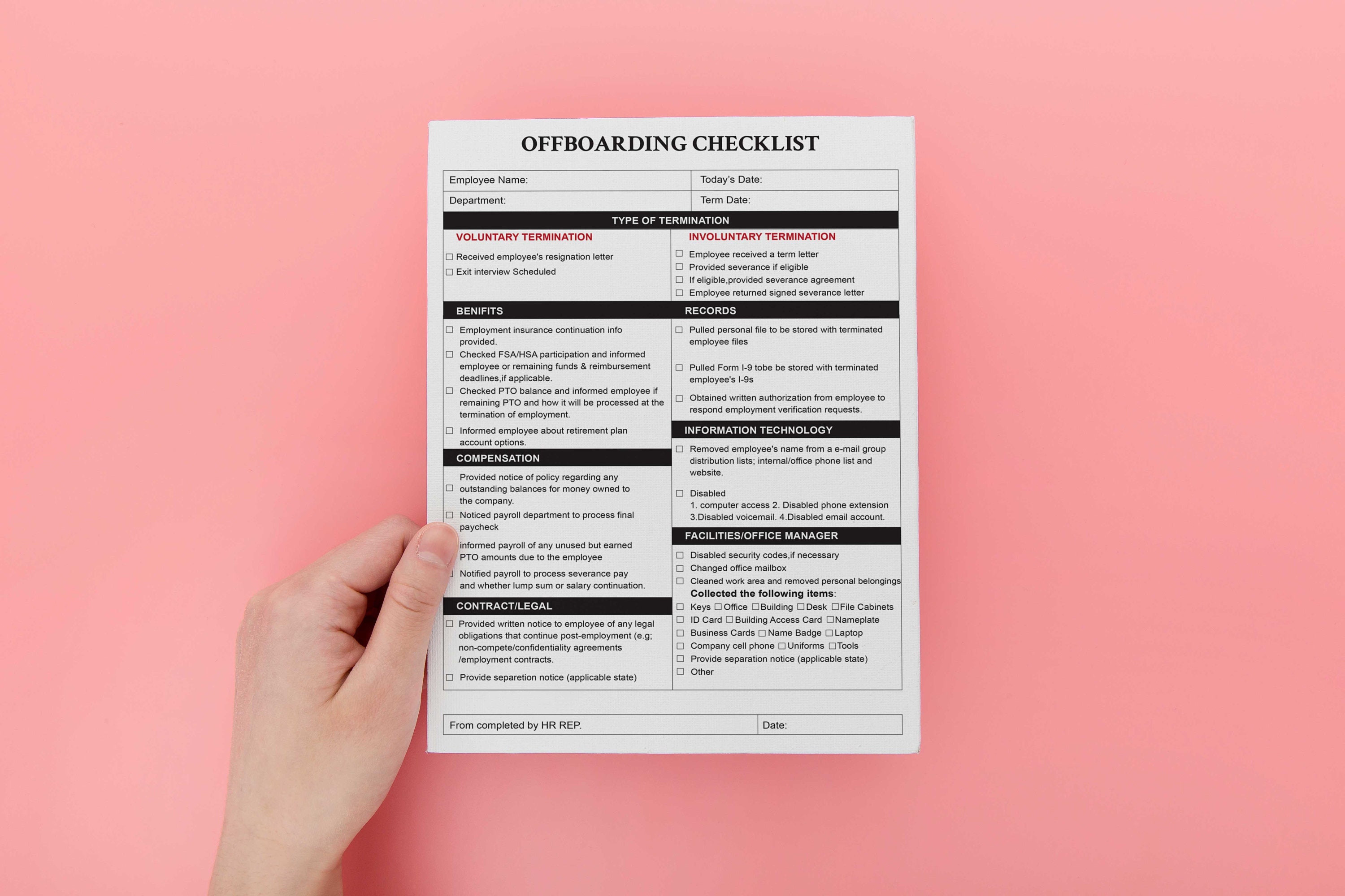 Offboarding Checklist,offboarding Checklist Template,employee ...