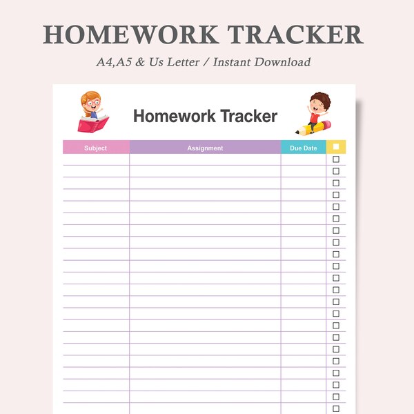 Homework Organizer - Etsy