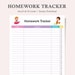 Homework Chart,homework Log,homework Organizer,daily Homework Chart ...