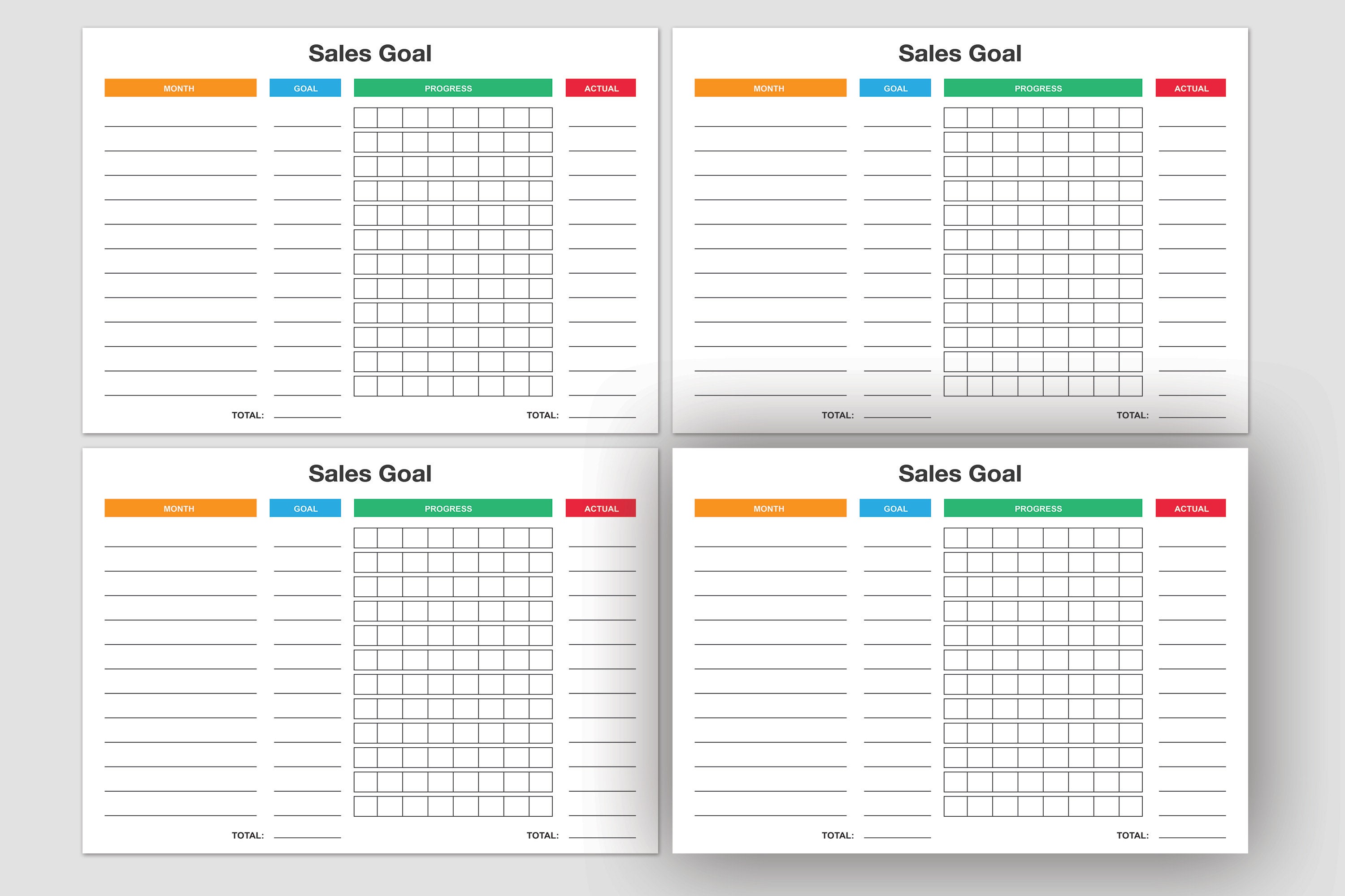 Sales Goal Template,sales Goal Planner,sales Goal Tracker Template ...