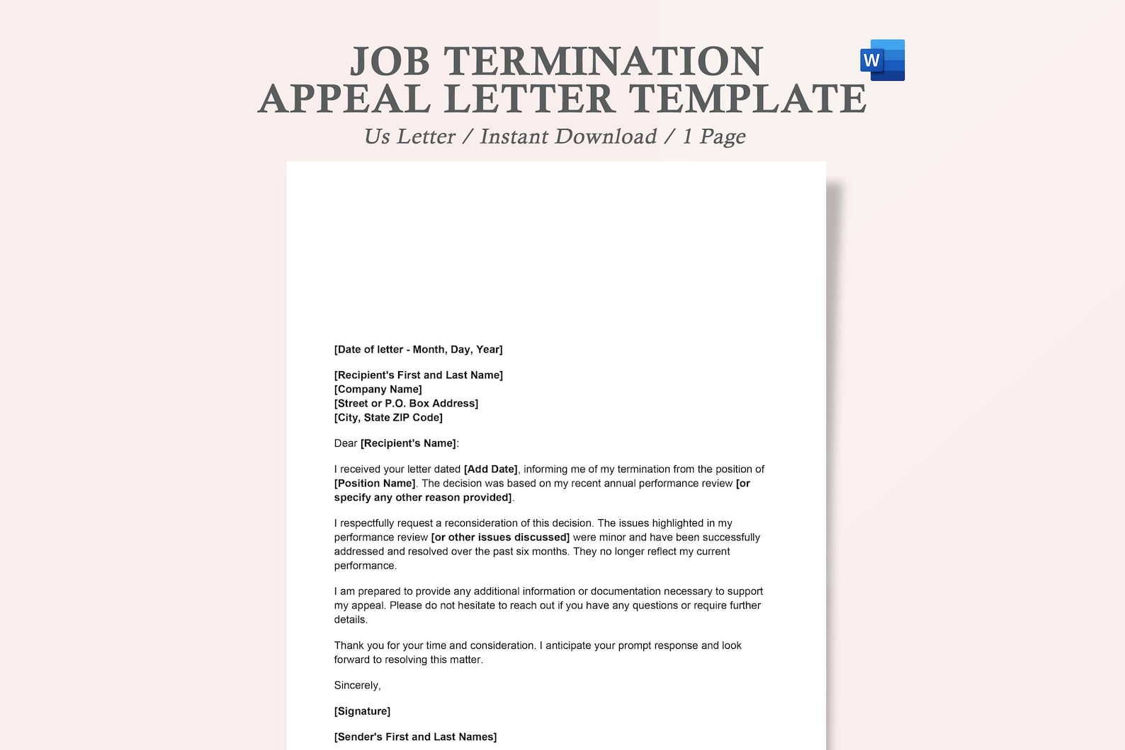 Job Termination Appeal Letter,termination Appeal Letter Template,appeal ...