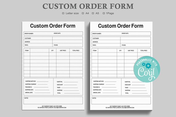Editable Order Trackerpurchase Trackerorder Formspending Etsy 1168