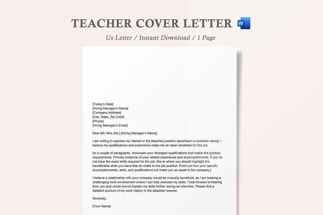 Teacher Cover Letter,teacher Cover Letter Template,cover Letter for ...