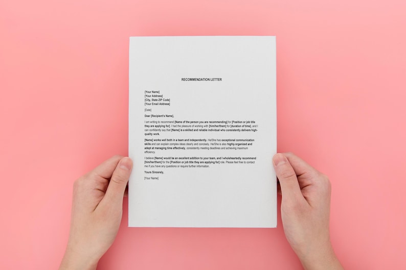Letter of Recommendation,recommendation Letter Template,recommendation ...