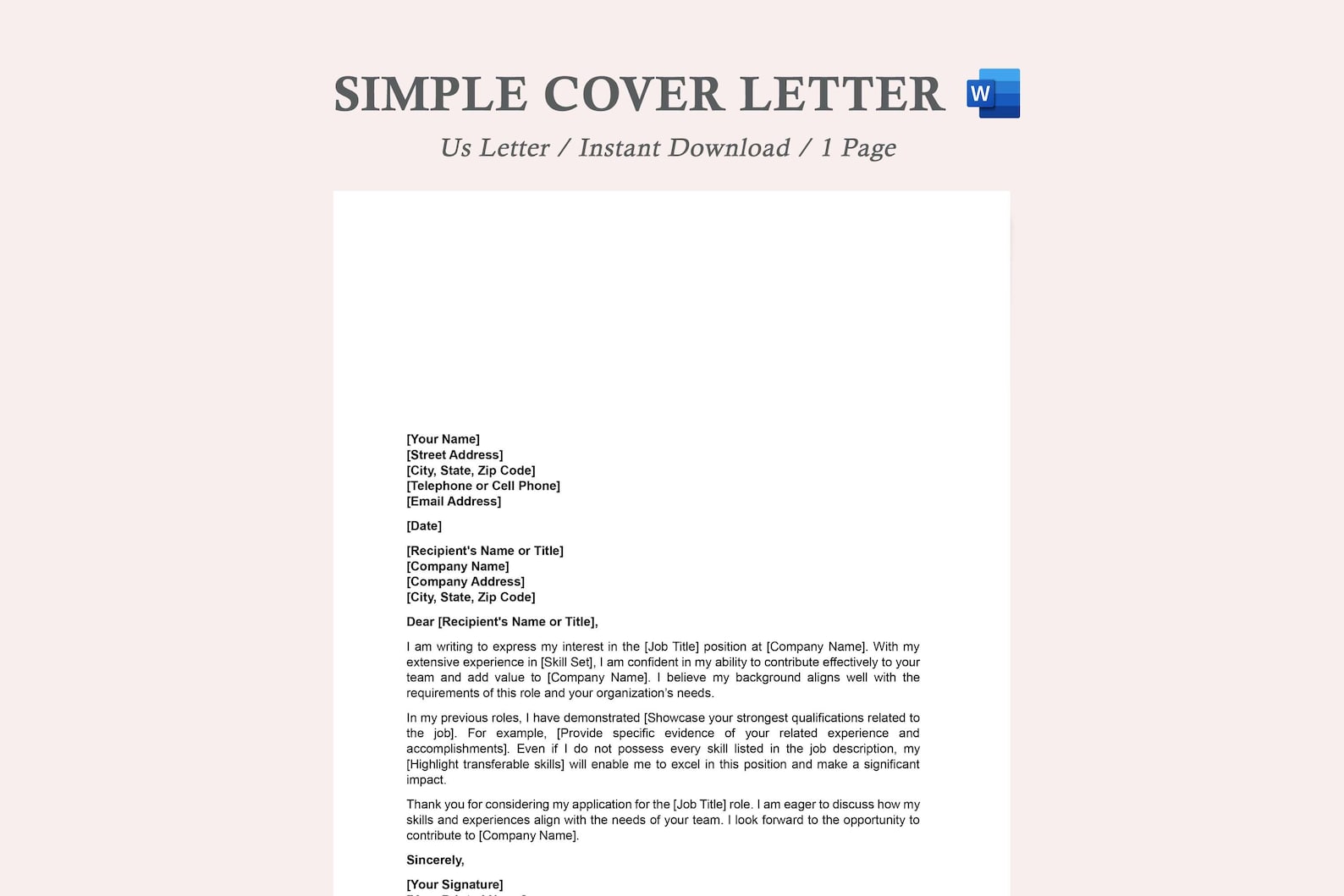 Basic Cover Letter,cover Letter Template,simple Cover Letter,cover ...