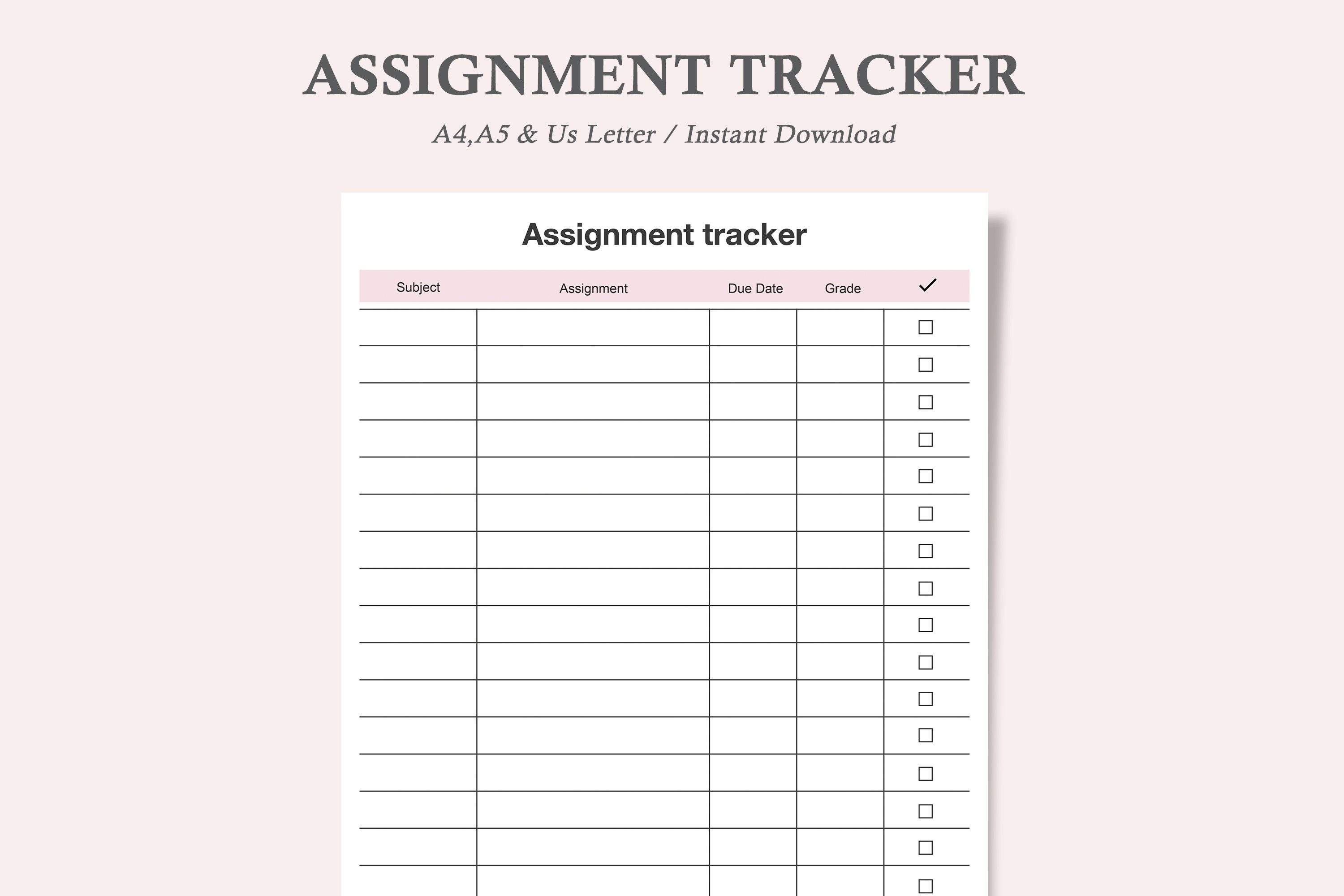 Homework Checklist For High School Student
