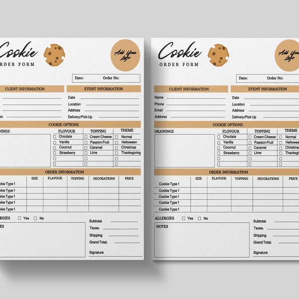 Bakery Order Forms - Etsy