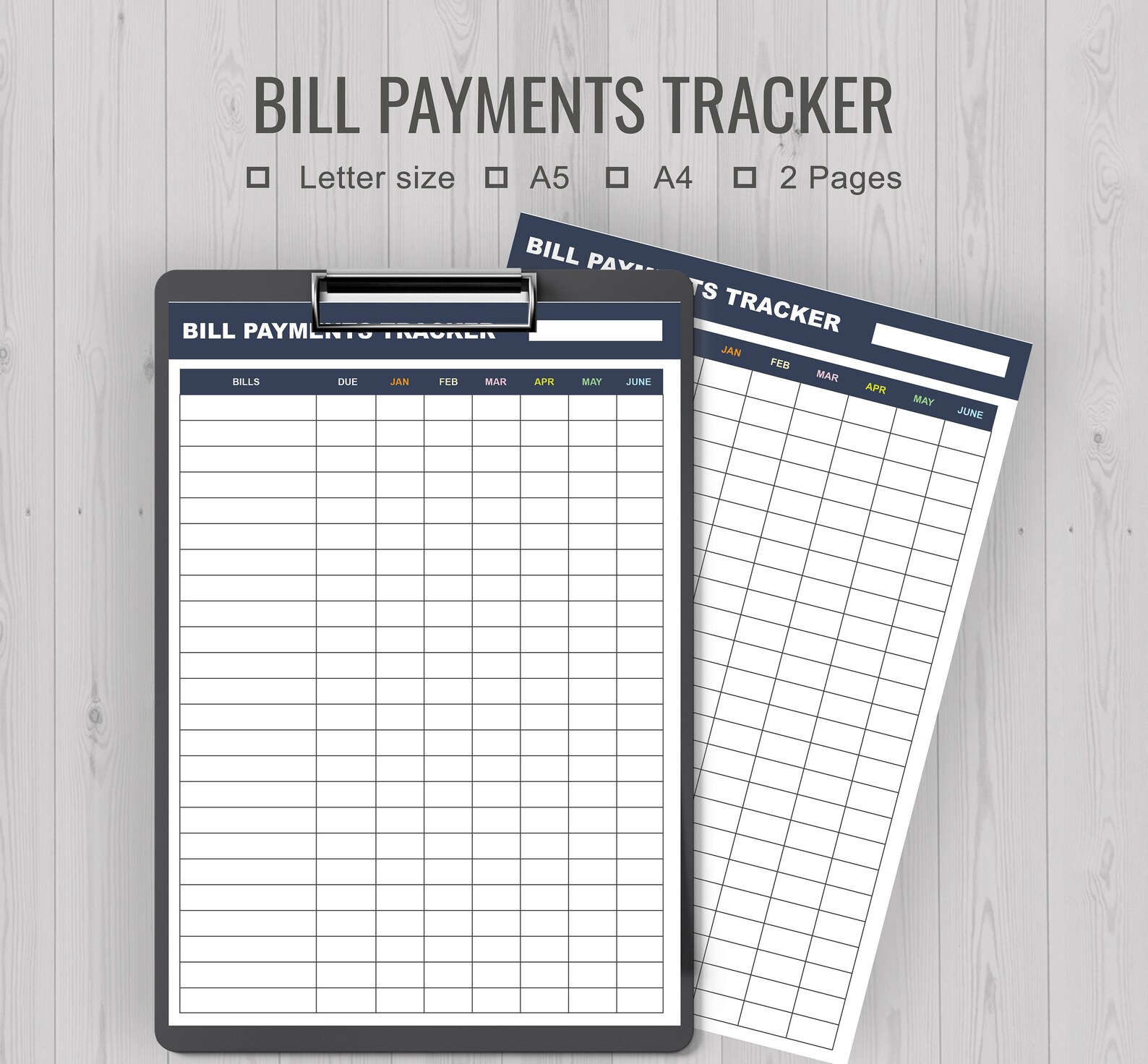 Bill Payments Tracker PlusPrintable PDFFillable PDF | Etsy