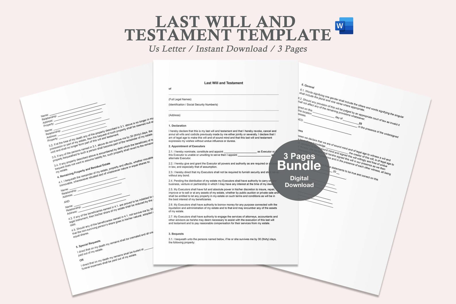 Last Will and Testament Forms,last Will and Testament Pdf,last Will and ...