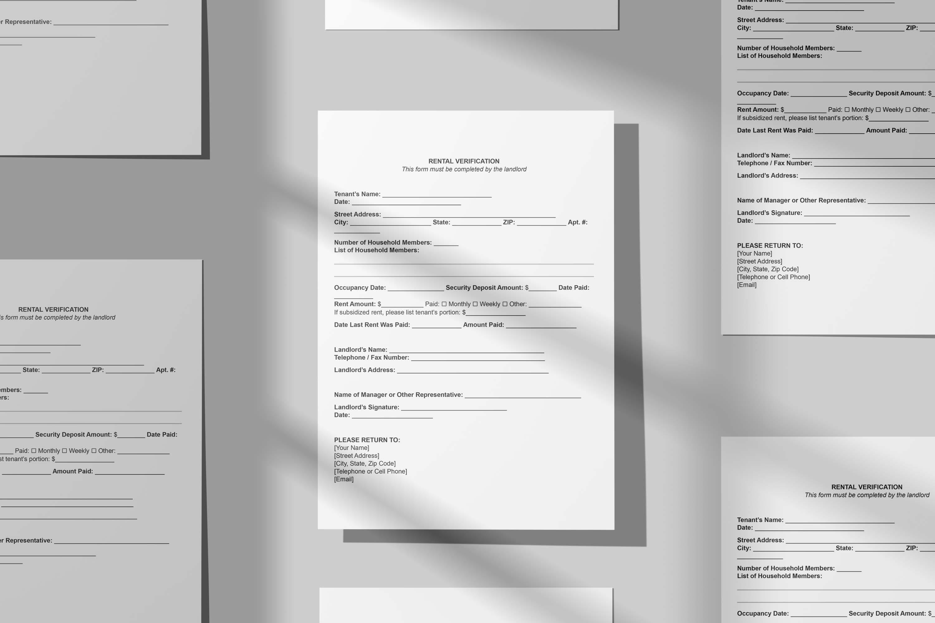 Rental Verification Forms,rental Verification Form Pdf,rental History ...