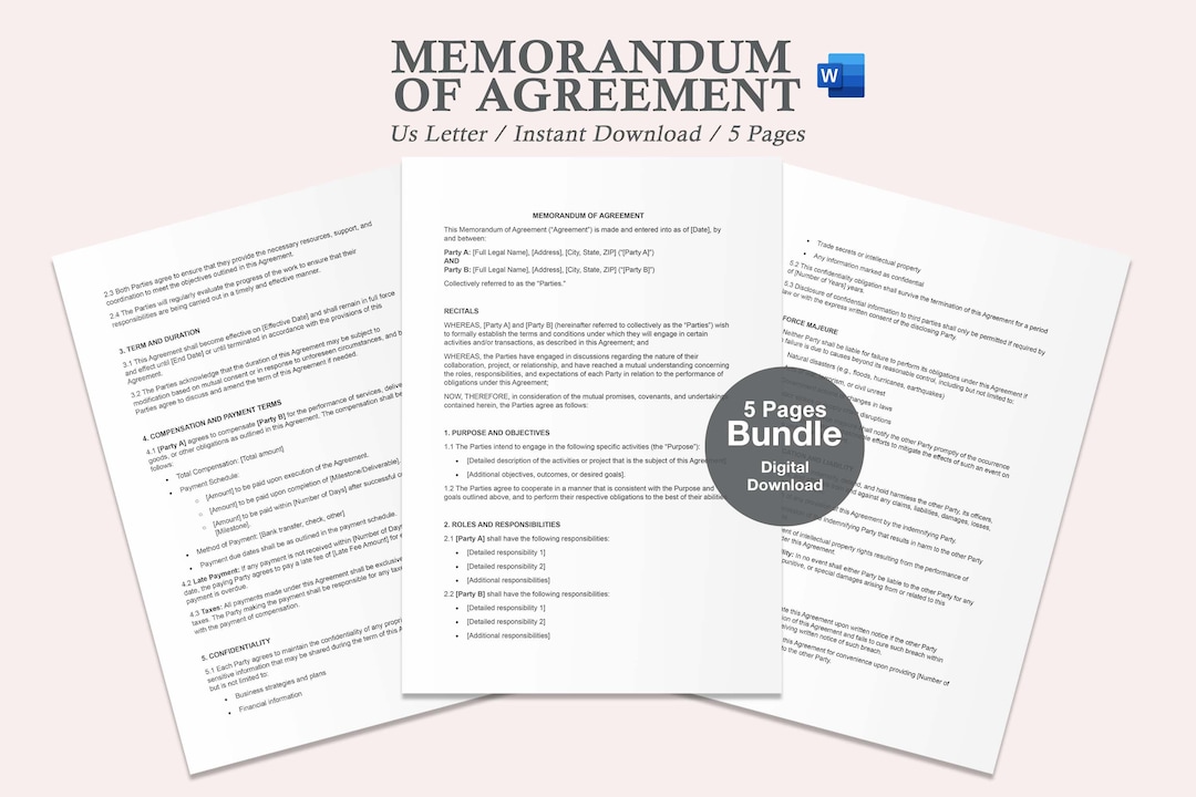 Memorandum of Contract,memorandum of Understanding Template,memo of ...