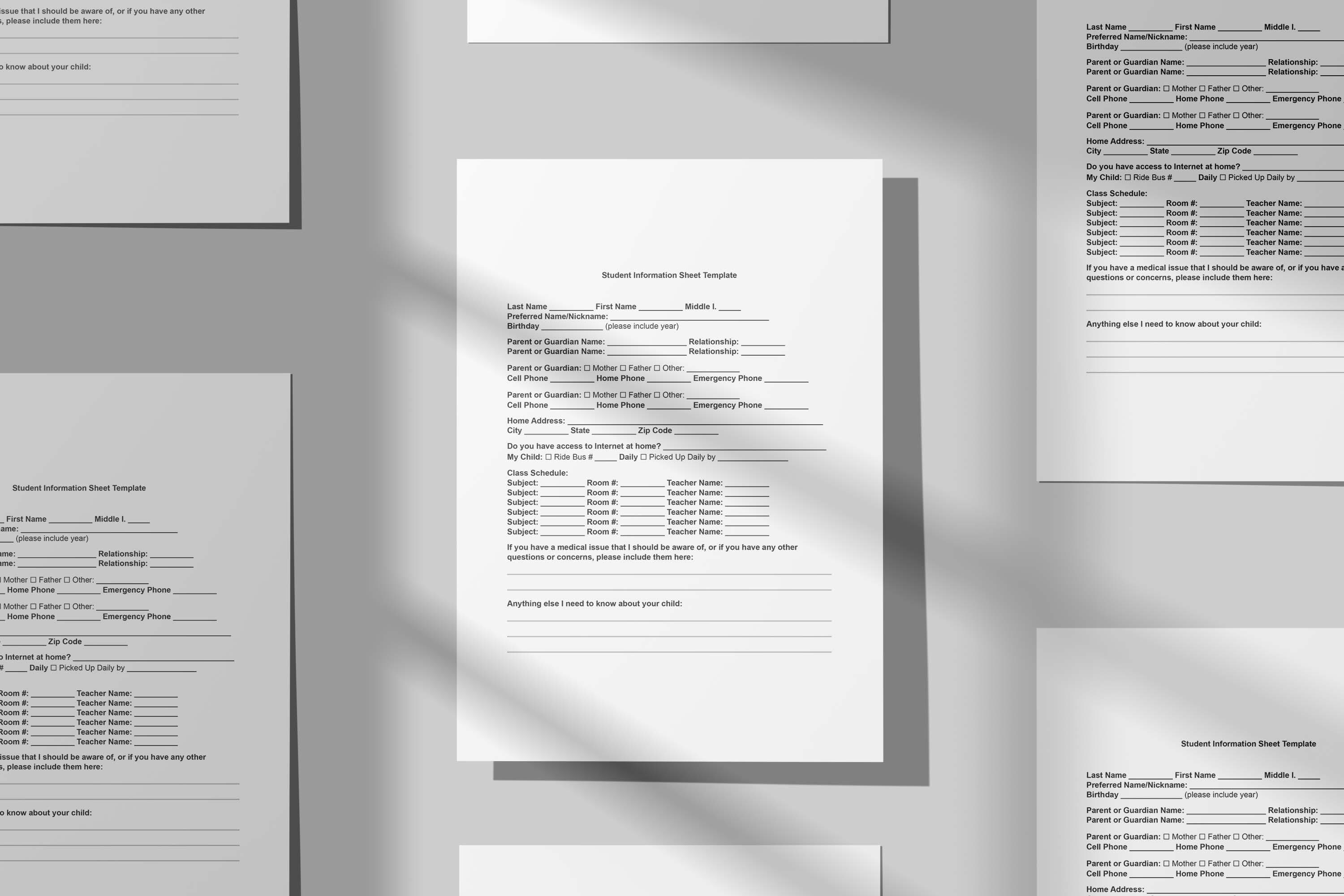 Student Information Form,student Registration Form,student Enrollment ...