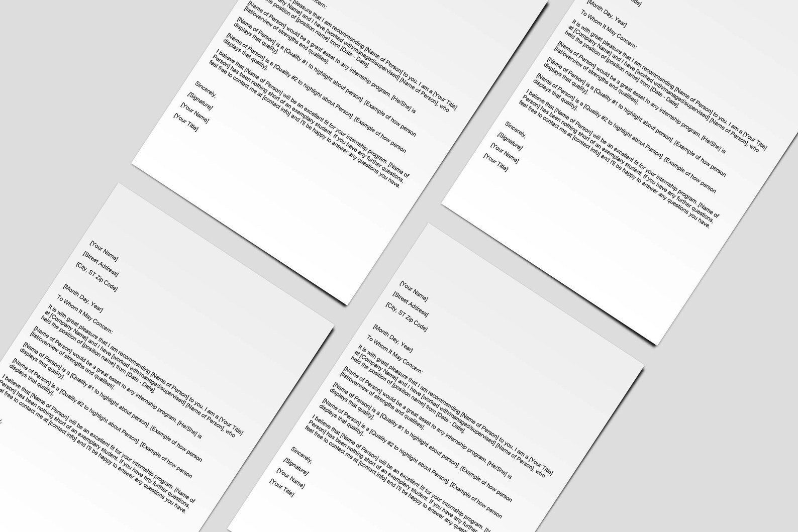 Recommendation Letter Template,professional References Template ...