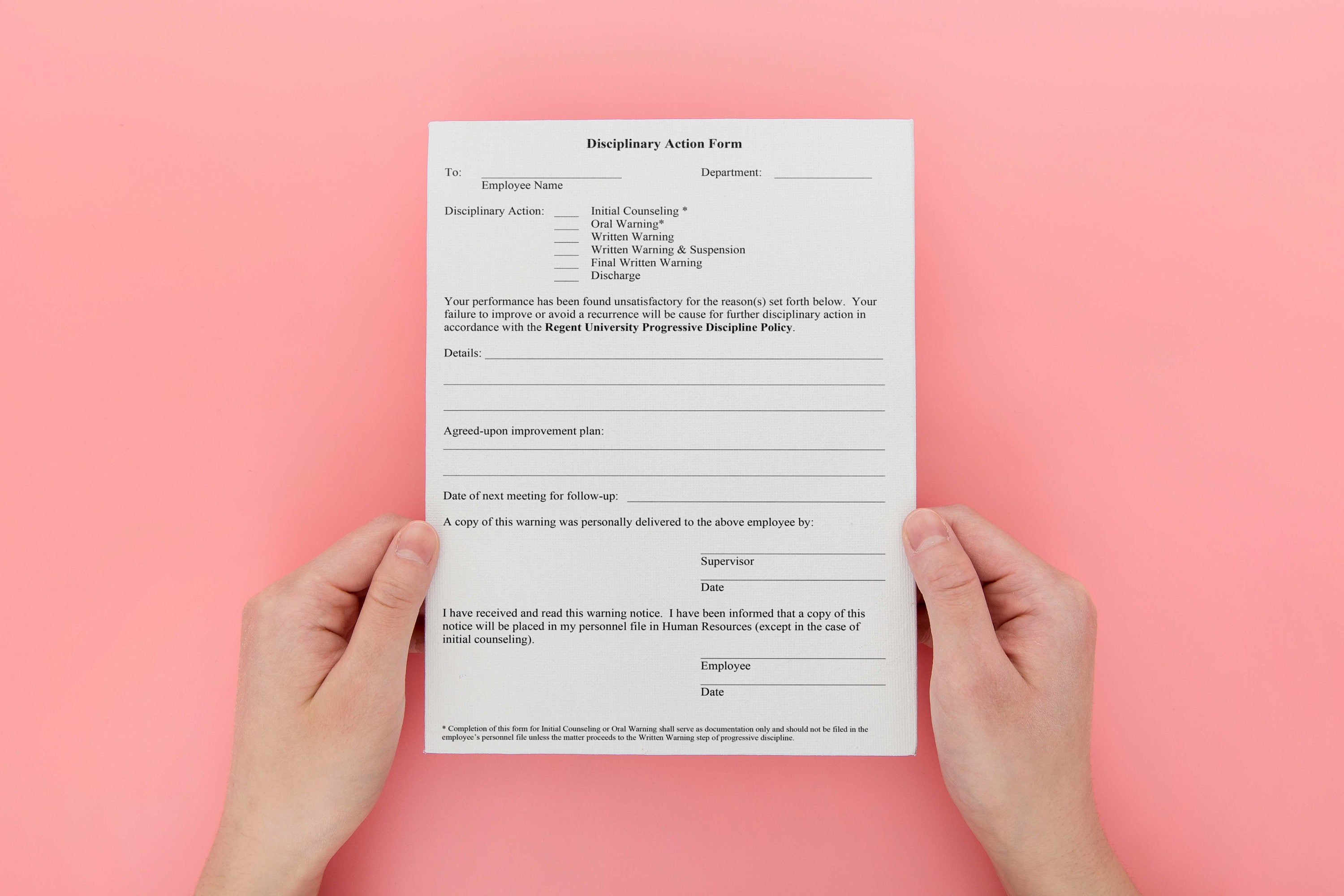 Disciplinary Action Forms,employee Discipline Form,employee Warning ...