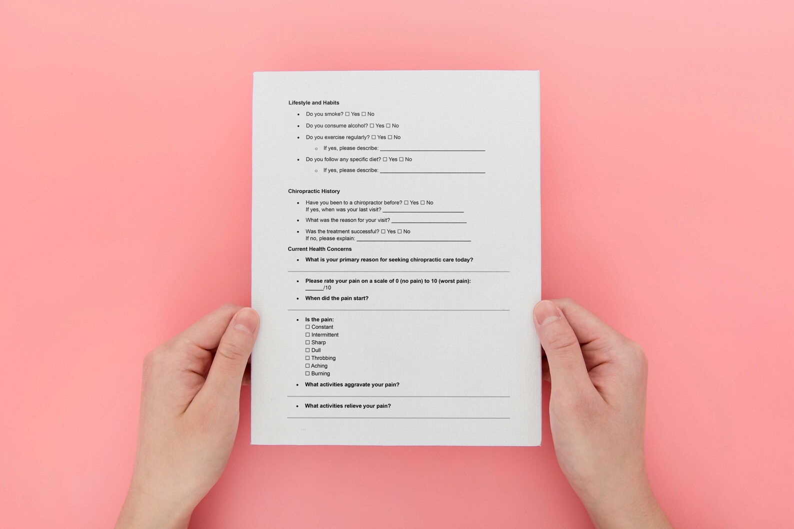 Chiropractic Intake Form,chiropractic Intake Paperwork,editable ...