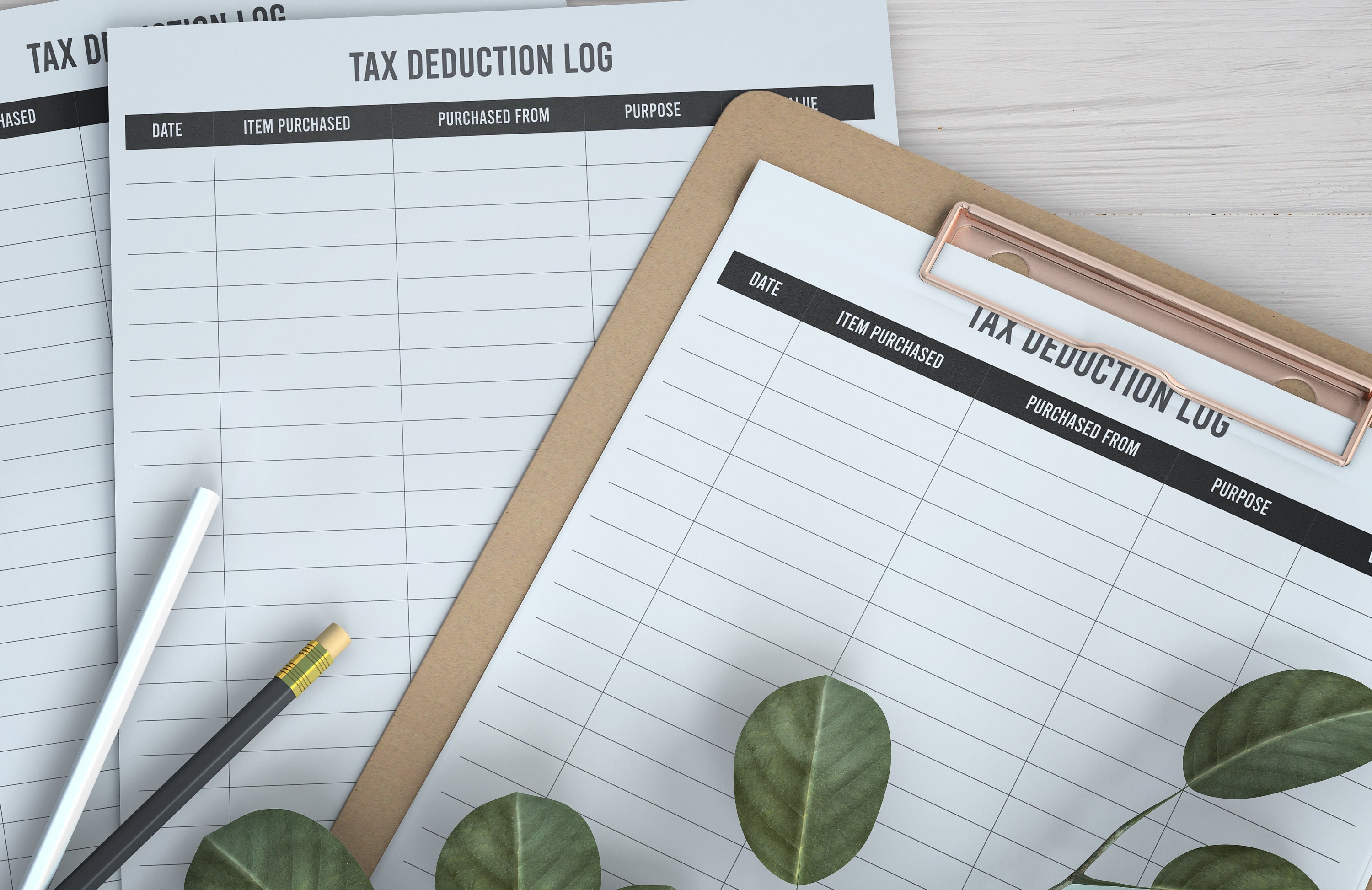 Tax Deductions Log,deduction Record Tracker,tax Plannner,purchase ...