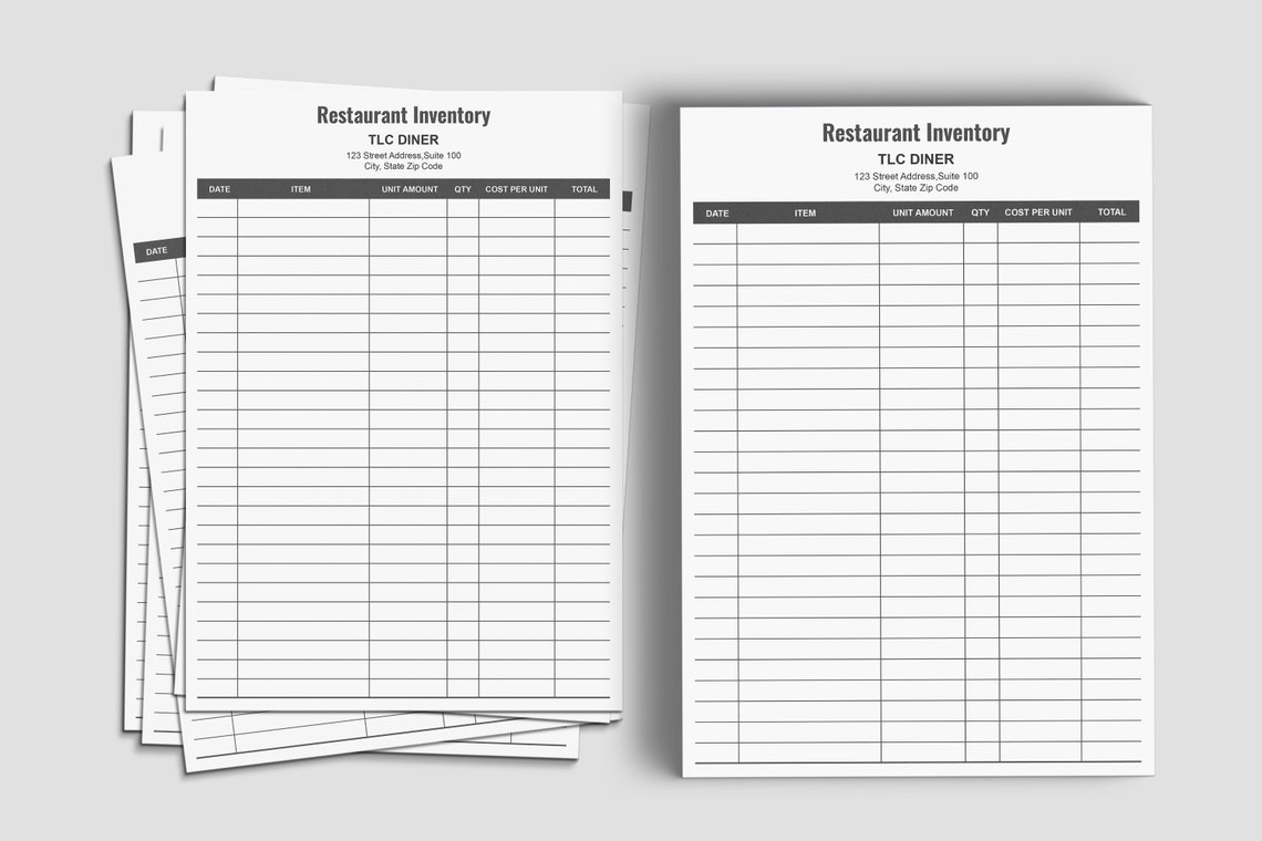 Inventaire de restaurant inventaire de nourriture inventaire | Etsy