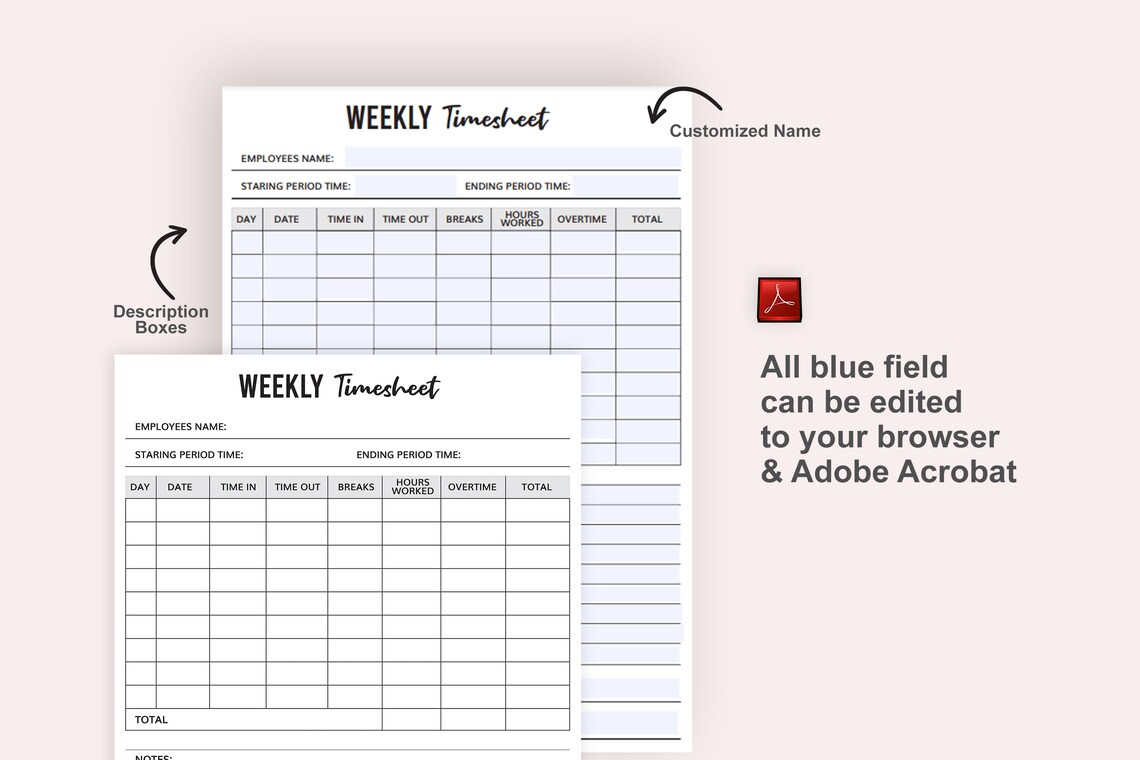 Weekly Timesheet,employee Timesheet,daily Timesheet Template,timesheet ...