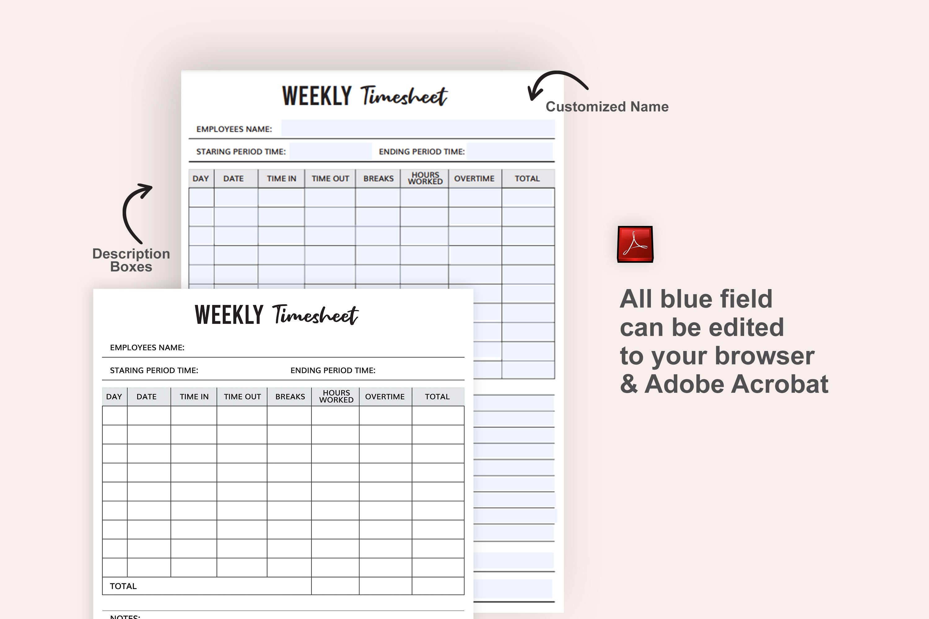Weekly Timesheet,employee Timesheet,daily Timesheet Template,timesheet ...