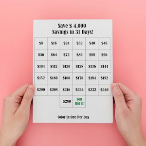 4,000 Money Saving Challenge,savings Tracker,money Saving Planner ...