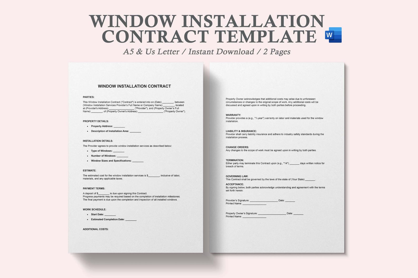 Installation Agreement Sample,installation Contract Template ...