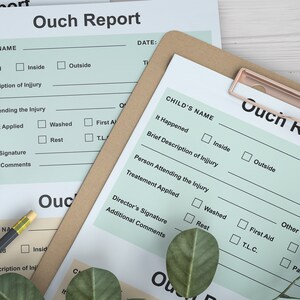 Ouch ReportDaycare ProviderStarting a DaycarePrintable | Etsy