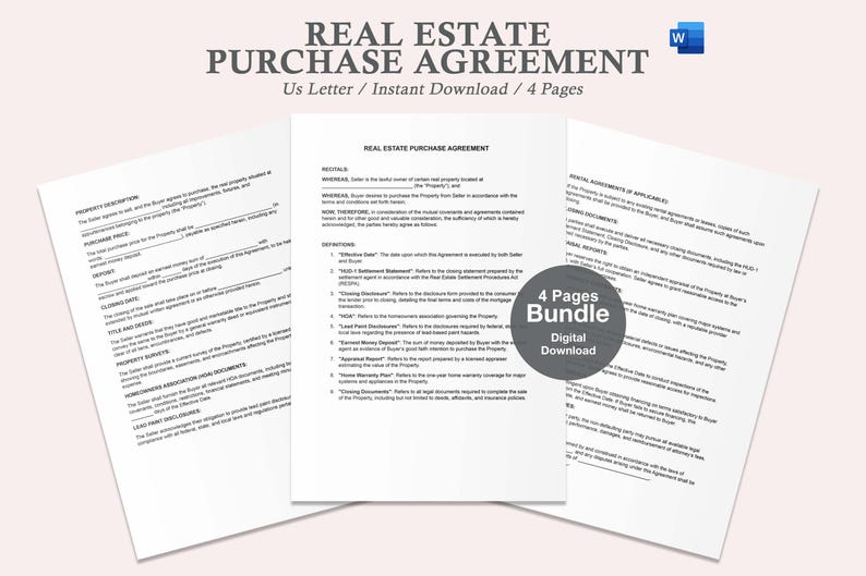 Agreement for House Purchase,agreement to Buy Real Estate,purchase ...