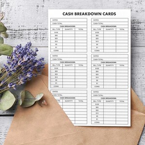 Cash Breakdown Card,cash Breakdown Sheet,cash Breakdown Sheet Printable ...