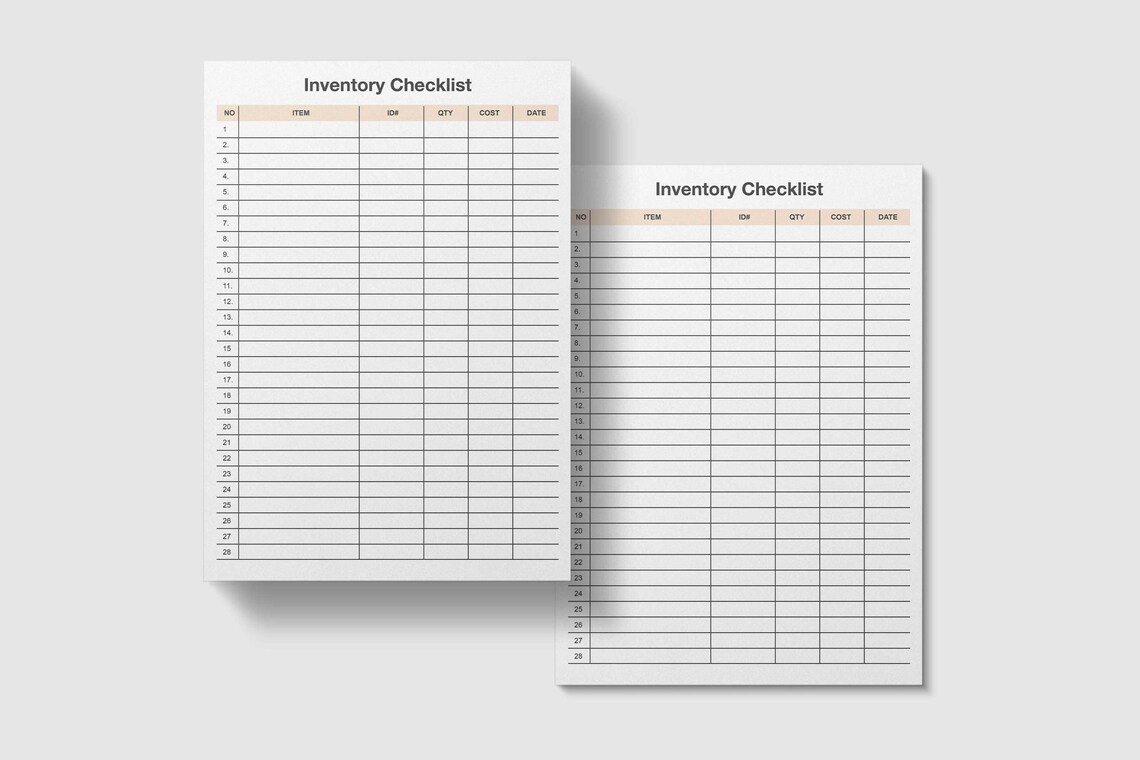 Inventory Checklist,inventory List,inventory Tracker,inventory Stock ...